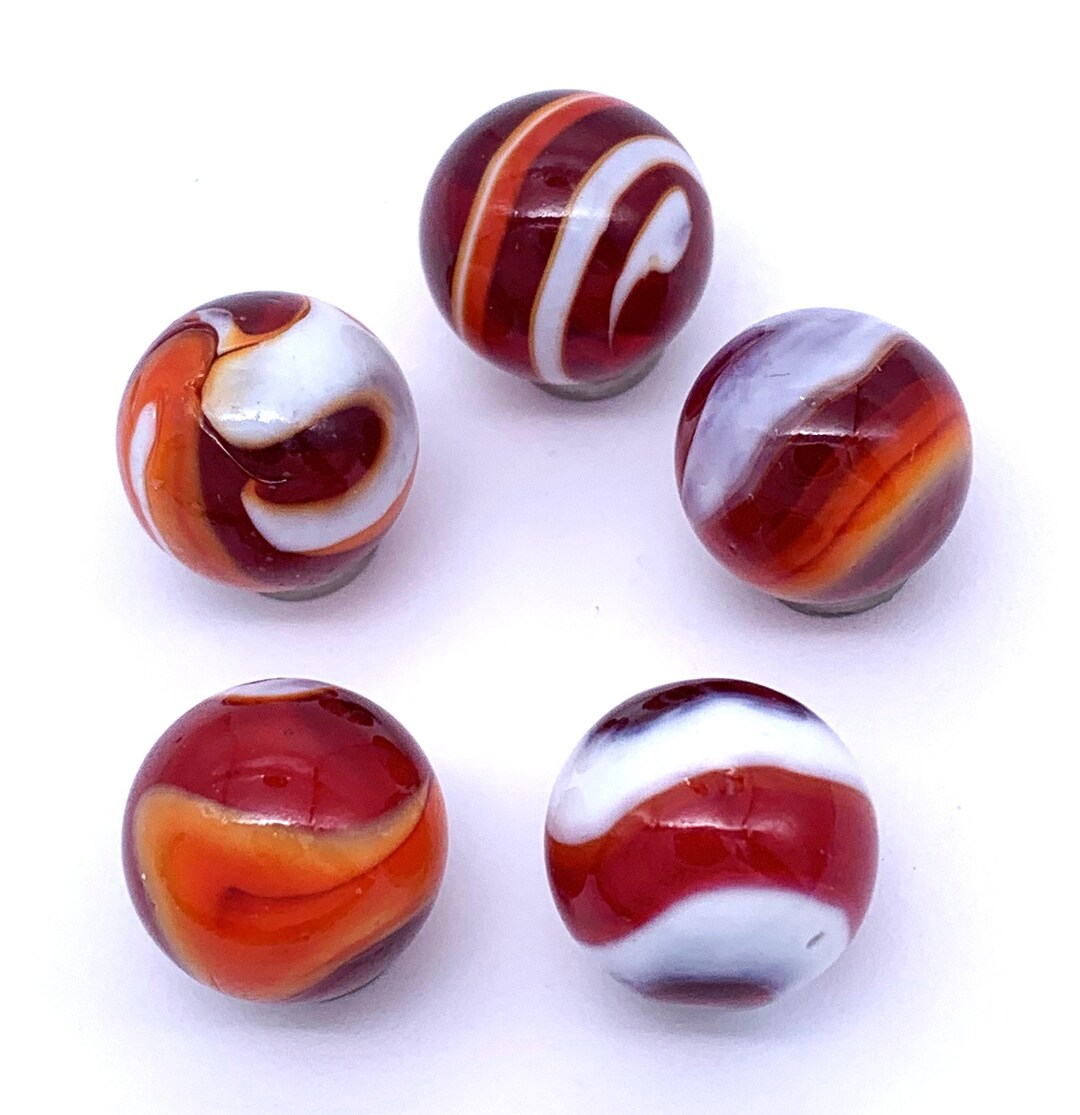 16mm Early Edition "rooster" Glass Mega Marbles Player Vacor Pk 5 ...