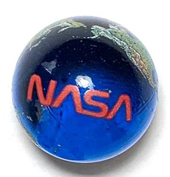 22mm NASA worm Logo Natural Earth Marble .9 Inch | Etsy