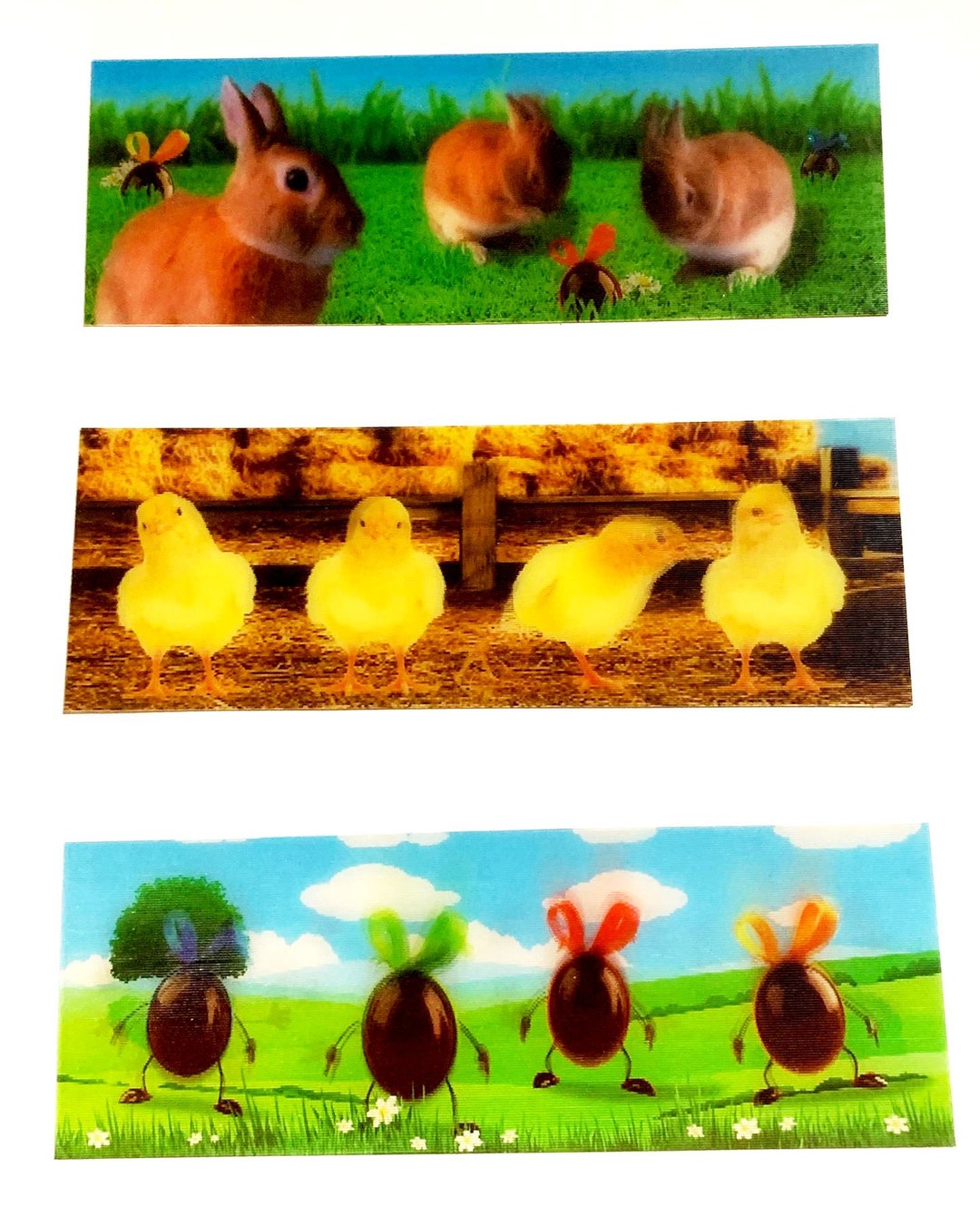 3 Easter Animated Bookmarks / Rulers Bunnies, Chicks and Chocolate Eggs ...