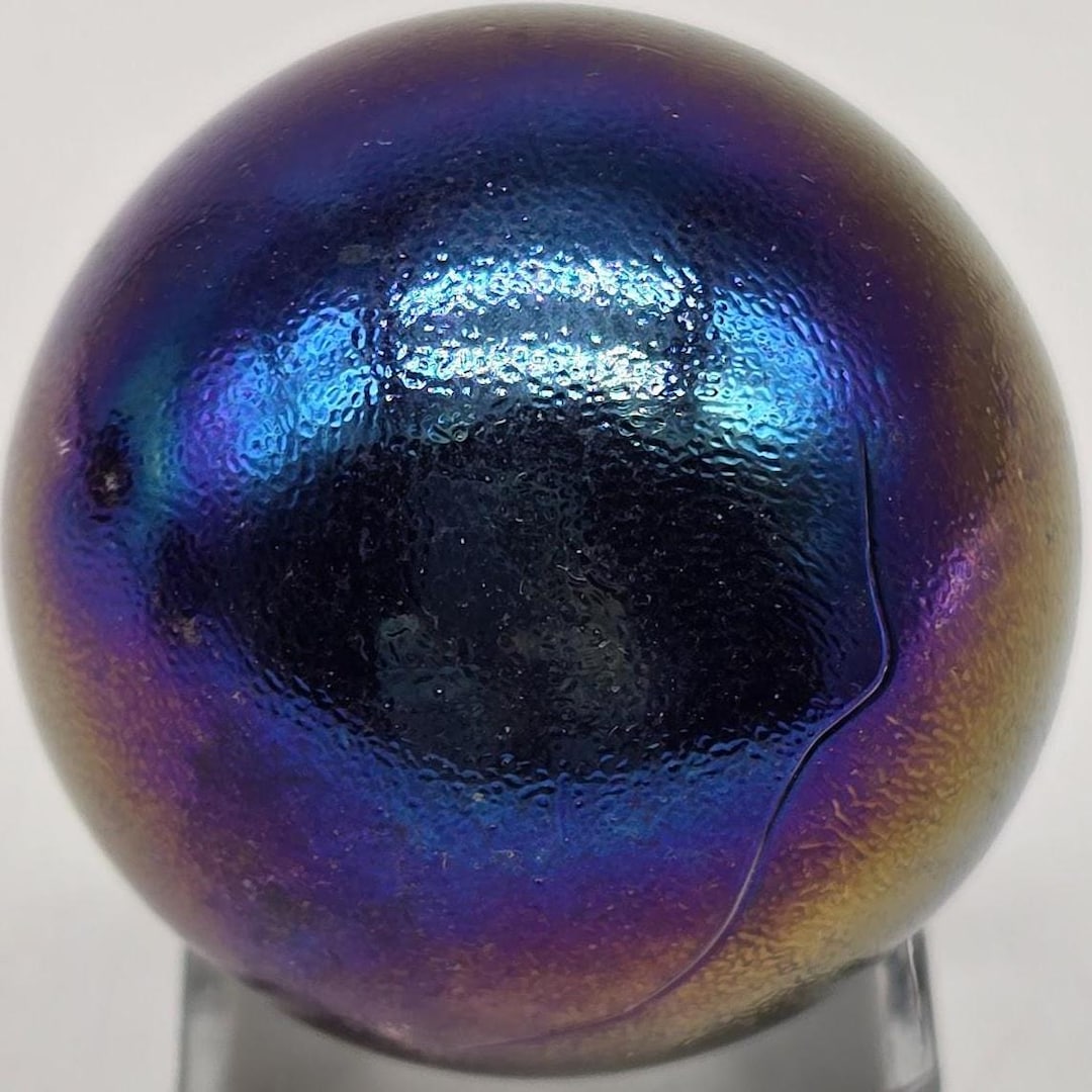 35mm Meteor 1.4" Boulder Glass Mega Marble Dark Iridescent Glass W ...