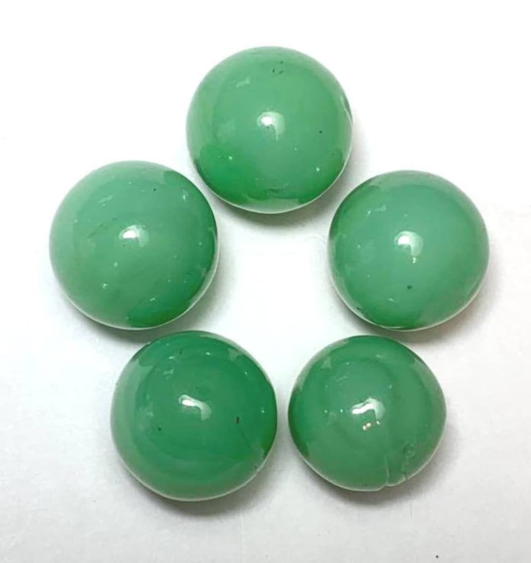 14mm "jadite" Player Marbles (.55 Inch) Pack of 5 Opal Green Glass ...