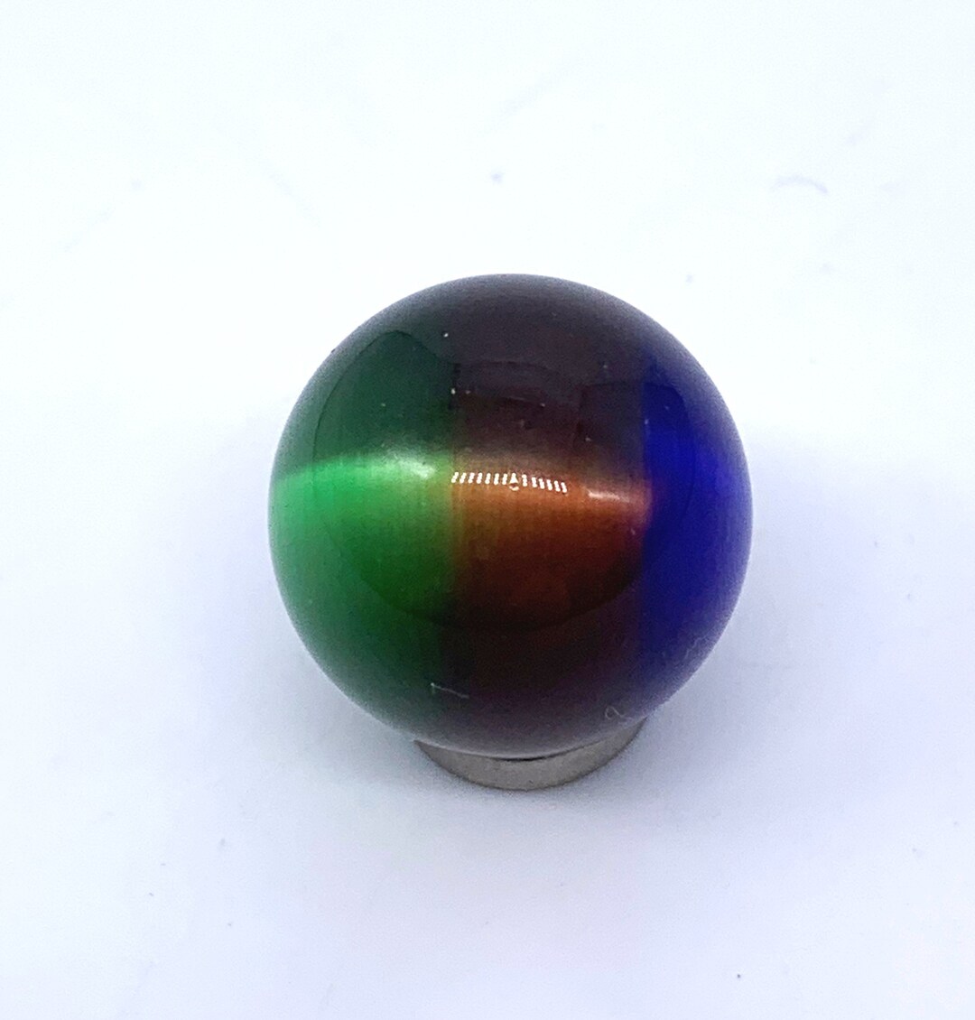 20mm Nimbus Tri-color (blue, Red/orange, Green) Cat's Eye Marble Fiber ...