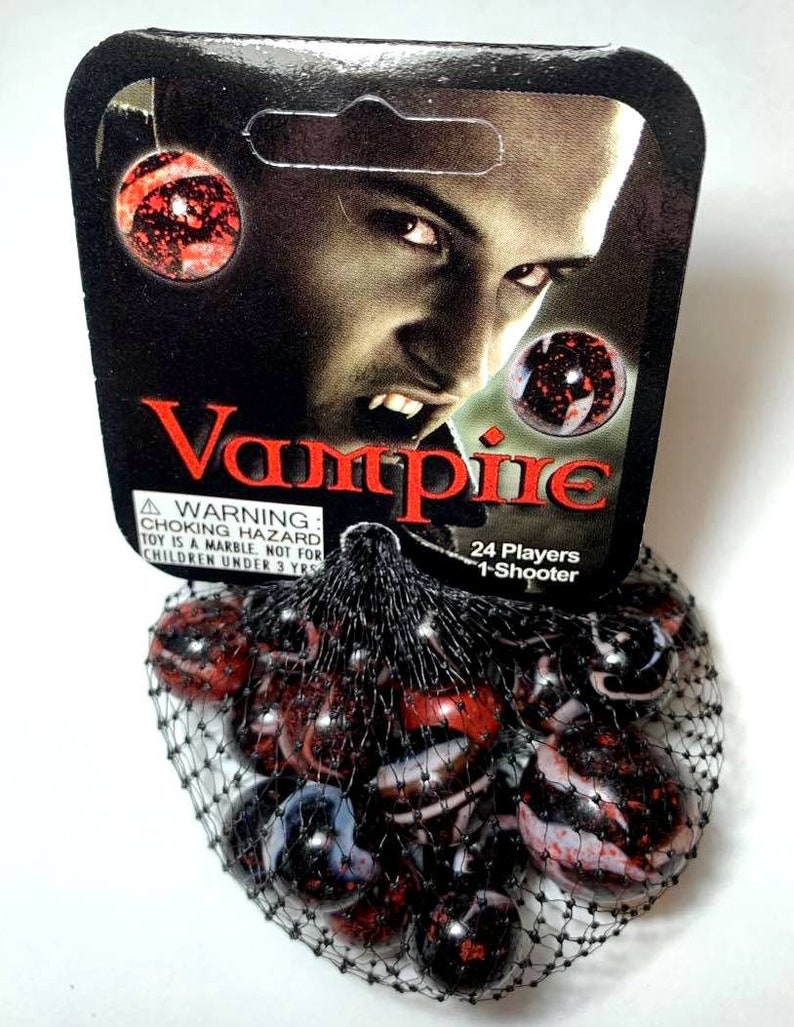 Net Bag of 25 Vampire Glass Marbles 24 Players and 1 Shooter Retired ...