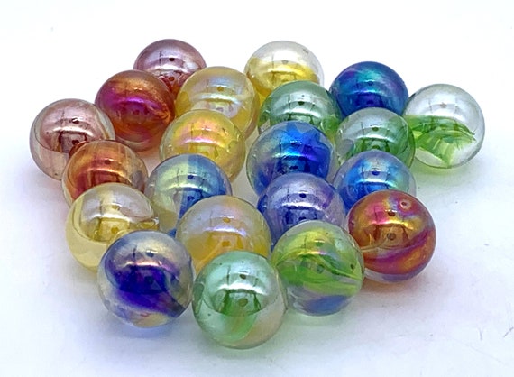 Rainbow Marbles Buy New For 2021! "rainbow" Iridescent 16mm Mega