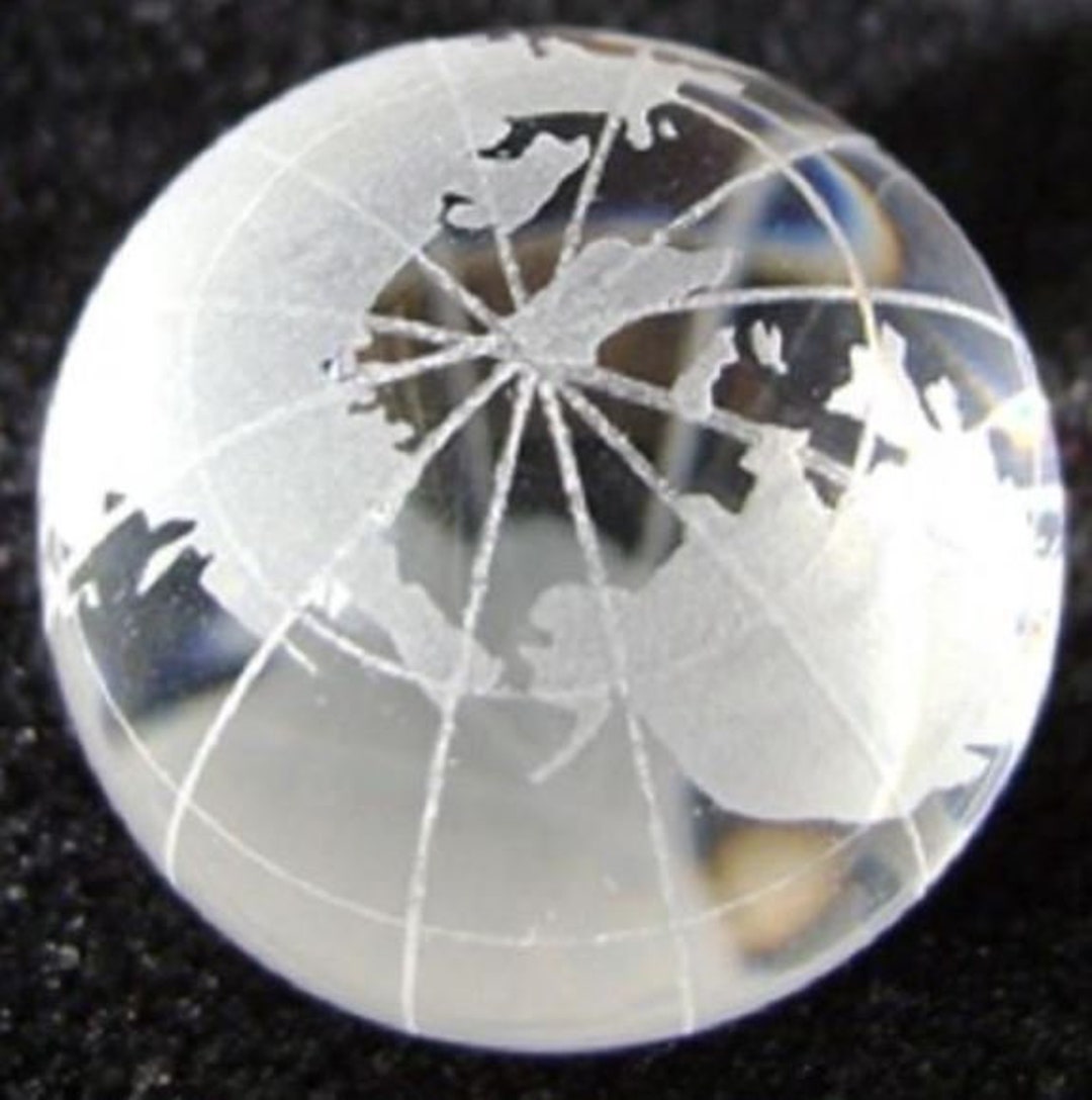 60mm "crystal World Map" Earth Globe Marble 2.3" Handmade Orb Sphere W ...