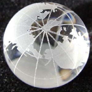 60mm "crystal World Map" Earth Globe Marble 2.3" Handmade Orb Sphere W ...