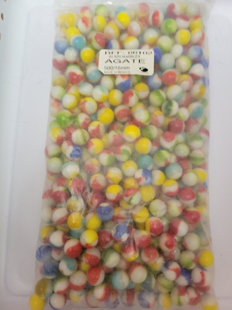 Bag of 500 Classic Agates Vintage Glass Mega Marbles by Vacor - Etsy