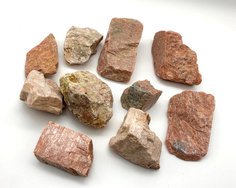 Microcline Pink Feldspar Igneous Rock - 10 Unpolished Mineral Specimens ...