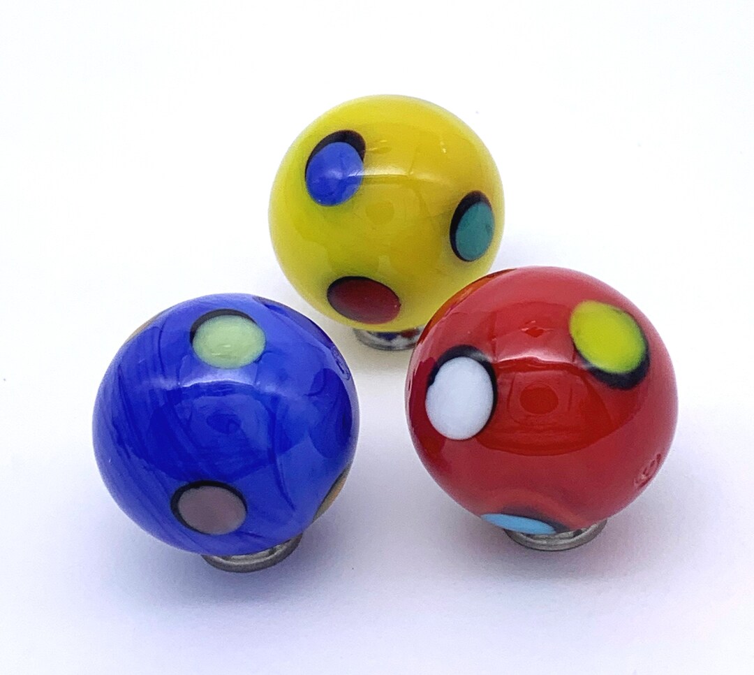 New for 2022! "doodles" 22mm Handmade Art Glass Shooter Marbles (7/8 ...