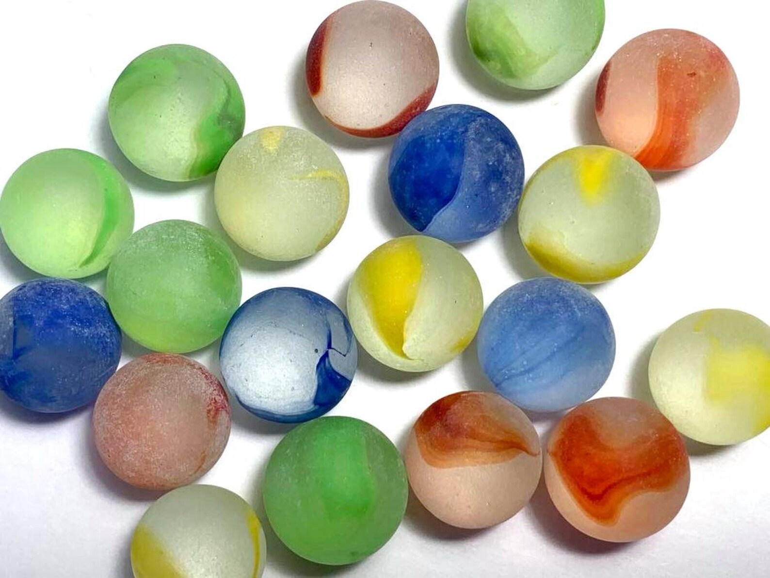 16mm frosted Rainbow Glass Marbles Assortment Pack | Etsy