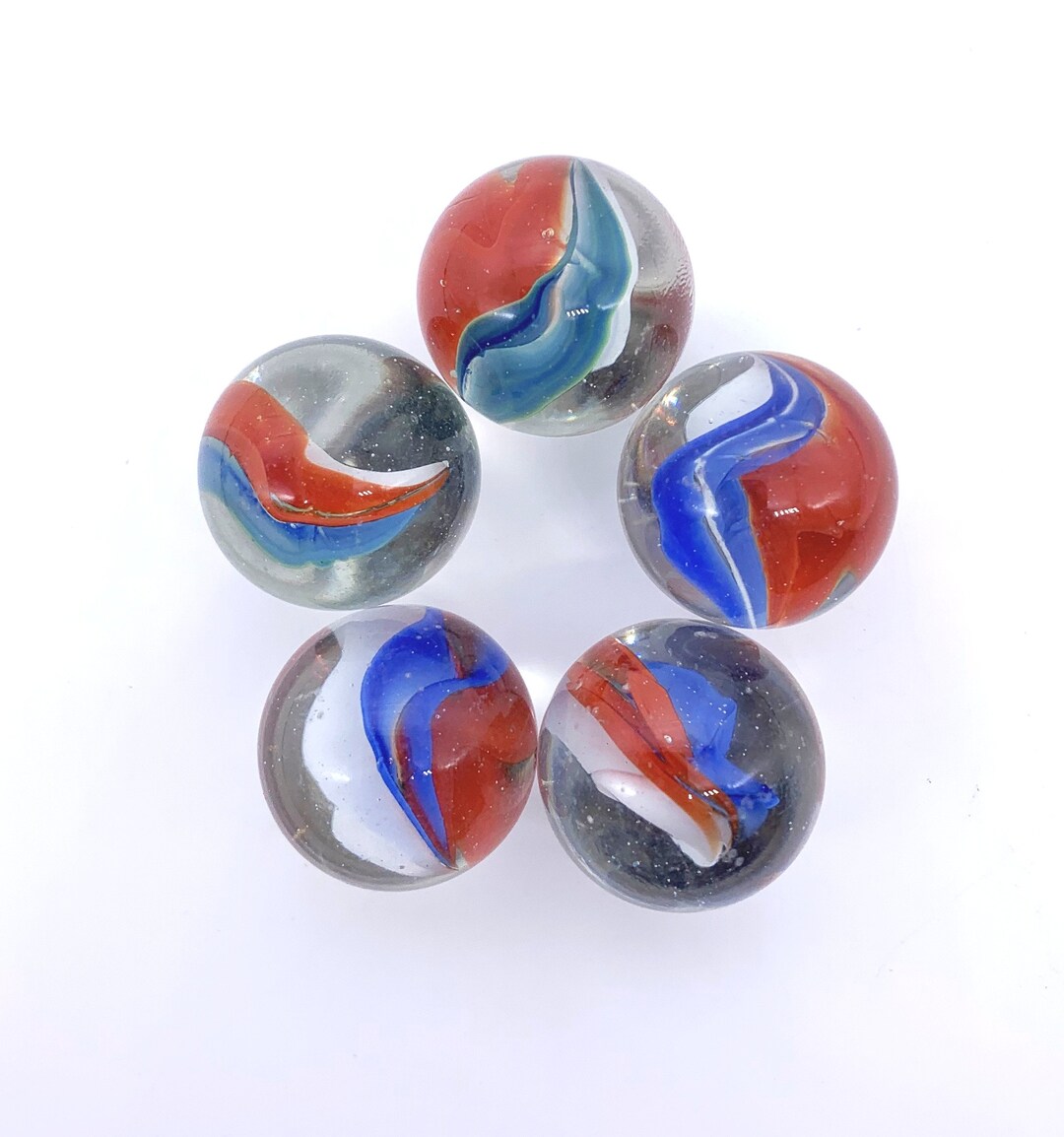 25mm Cat's Eye Three Color Vanes Glass Marble Shooters (1 Inch) Pack of ...