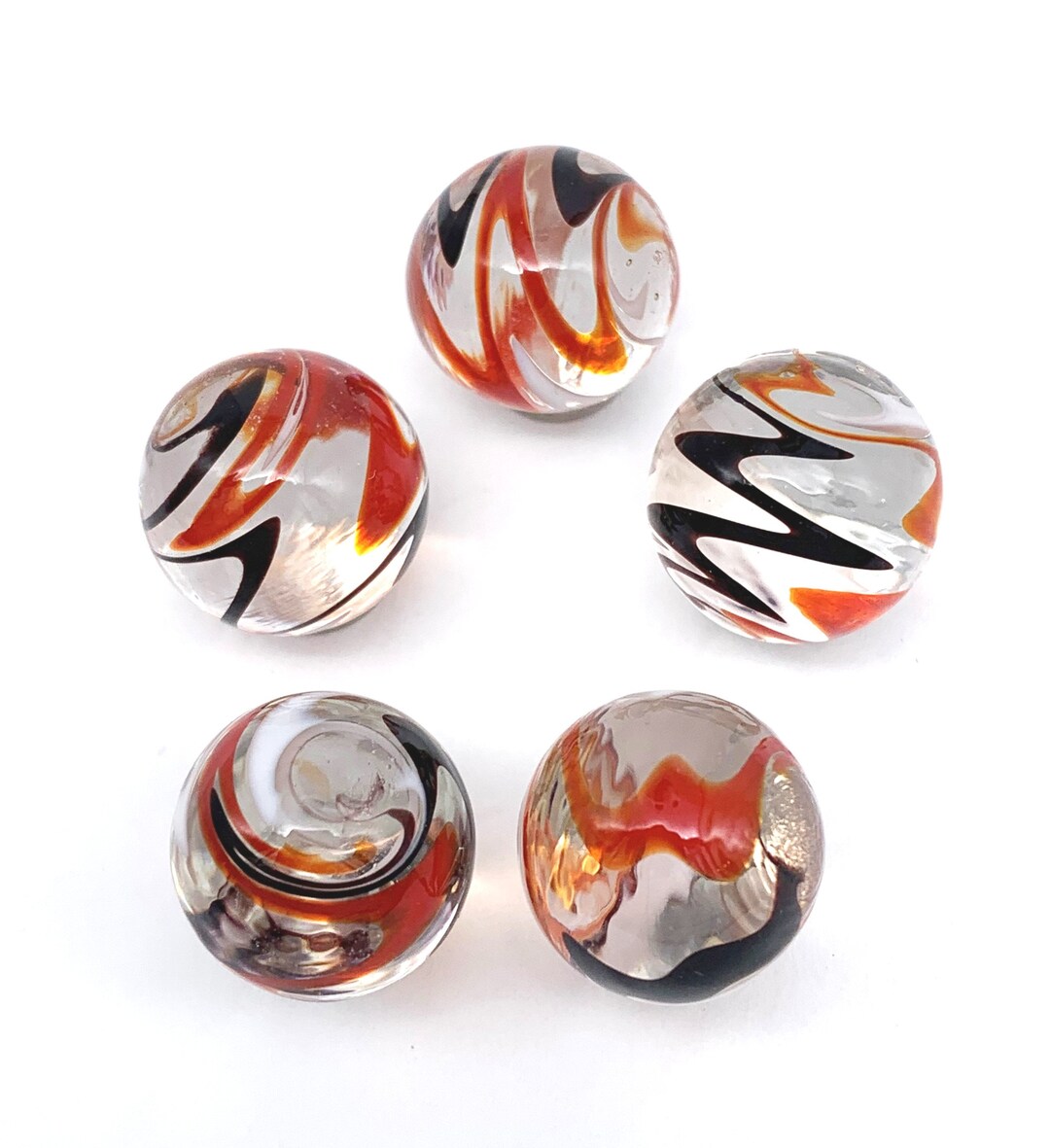 16mm Flashlight Art Glass Marble Players Single or Pk 5 Transparent ...