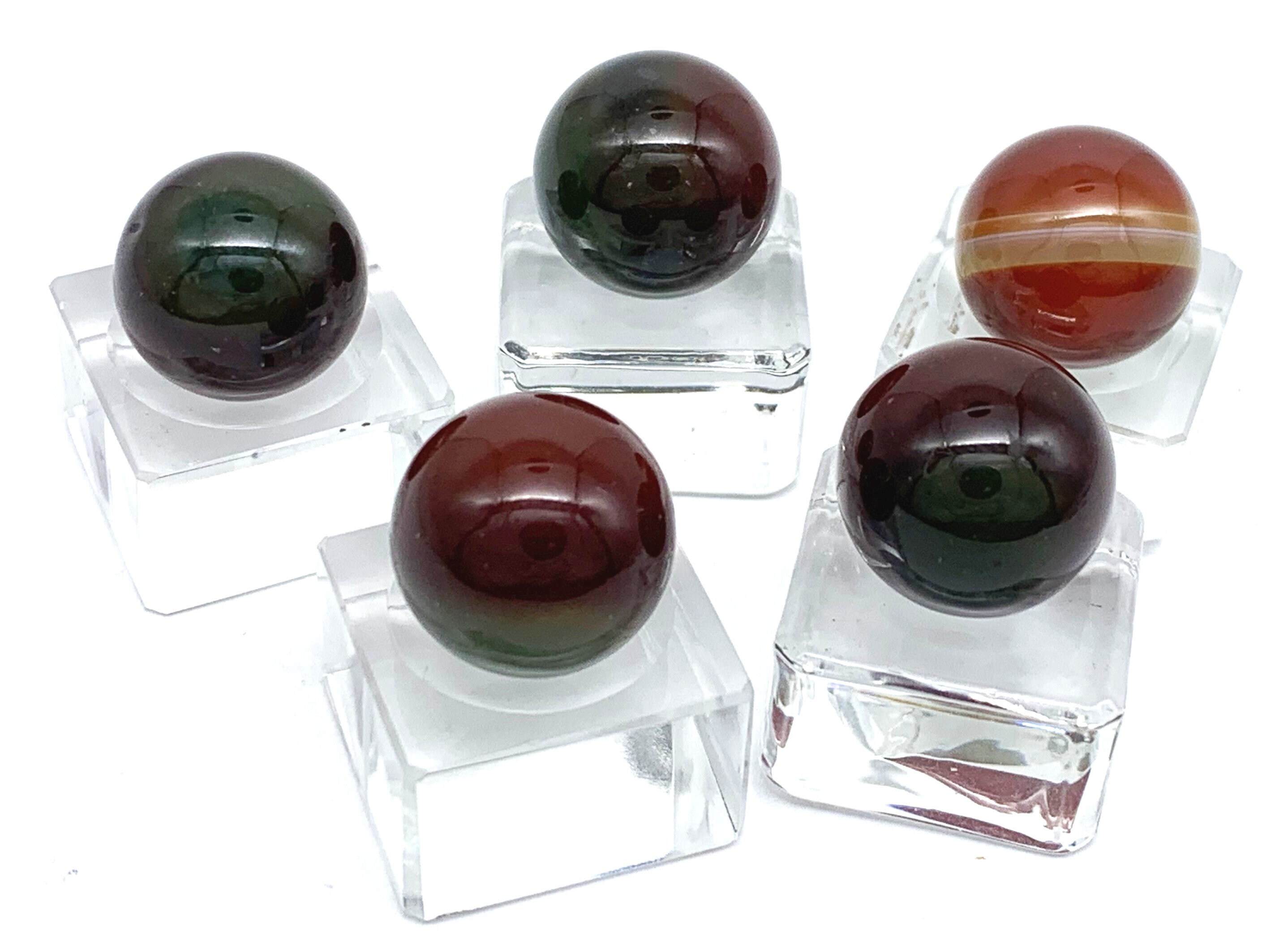 16mm Malachite Aggie Player Marbles Single or Pk of 5 (5/8") Assorted ...