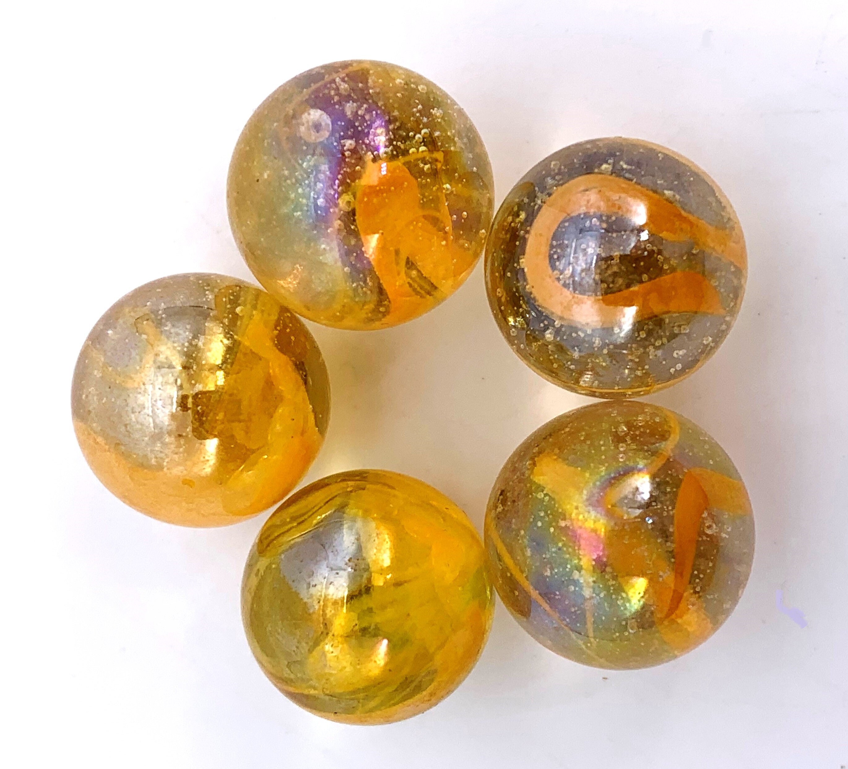 16mm Vintage "starburst" Mega Marble Players Choice Pk 5 Transparent ...