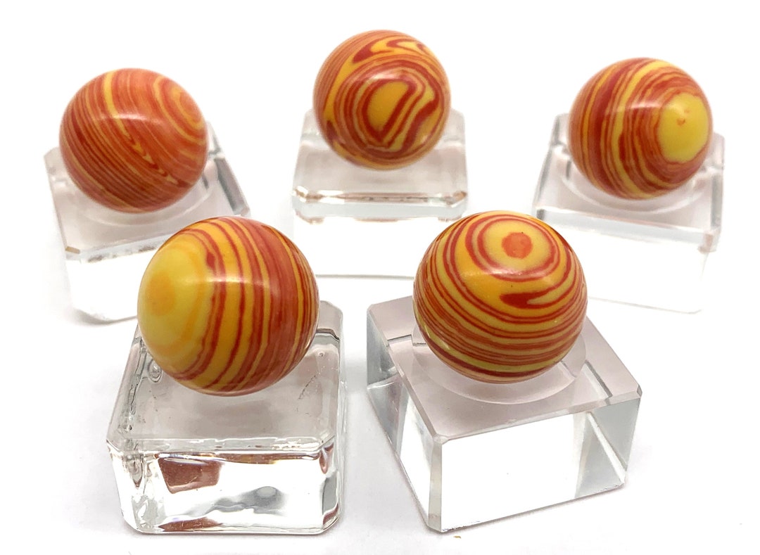 16mm Ruby Bee Game Glass Player Marbles Choice of Single or Pack of 5 ...