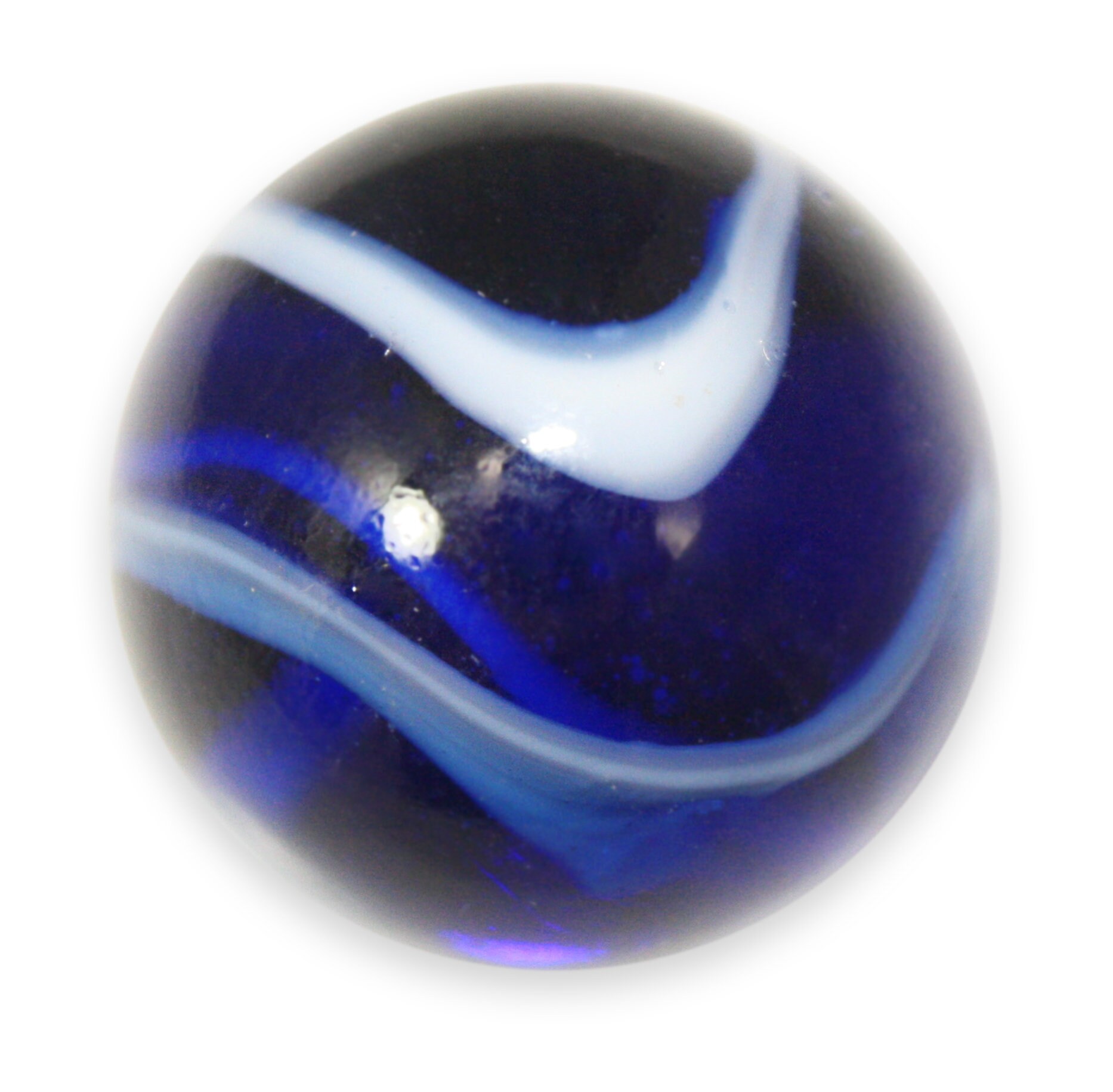 16mm Neptune Glass Marble Players Pack of 5 Translucent Deep Blue W ...