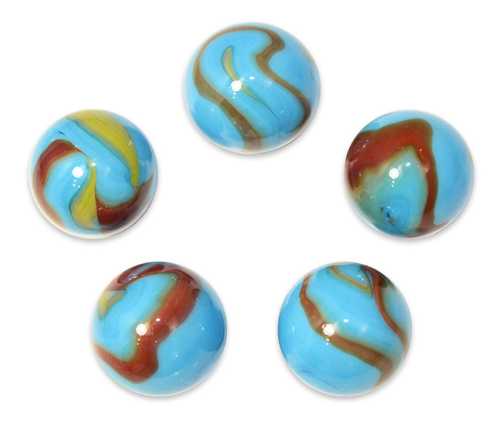 16mm "serpent" (5/8th") Glass Marble Players - Pack of 5 Opaque Baby ...