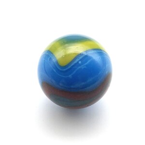 25mm "dark Serpent" Glass Shooter Marbles Pack of 5 Shiny Blue Base ...