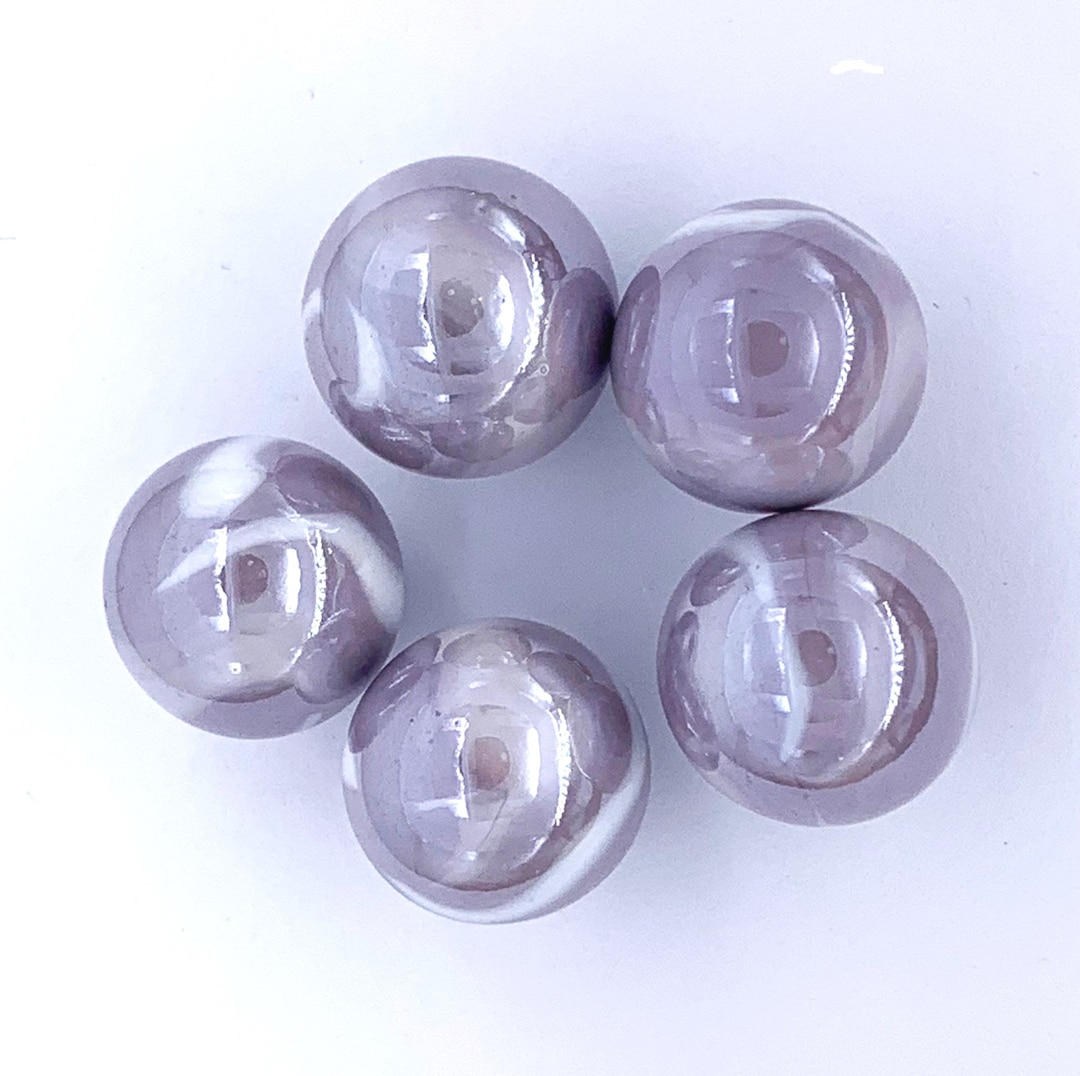 25mm "wizard A" Glass Mega Marble Shooters (1") Single or Pk 5 Silvery ...