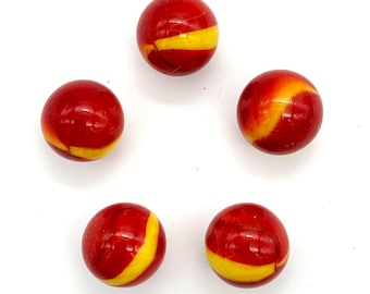 16mm Redbird Glass Player Marbles Pack of 5 W Stands - Etsy