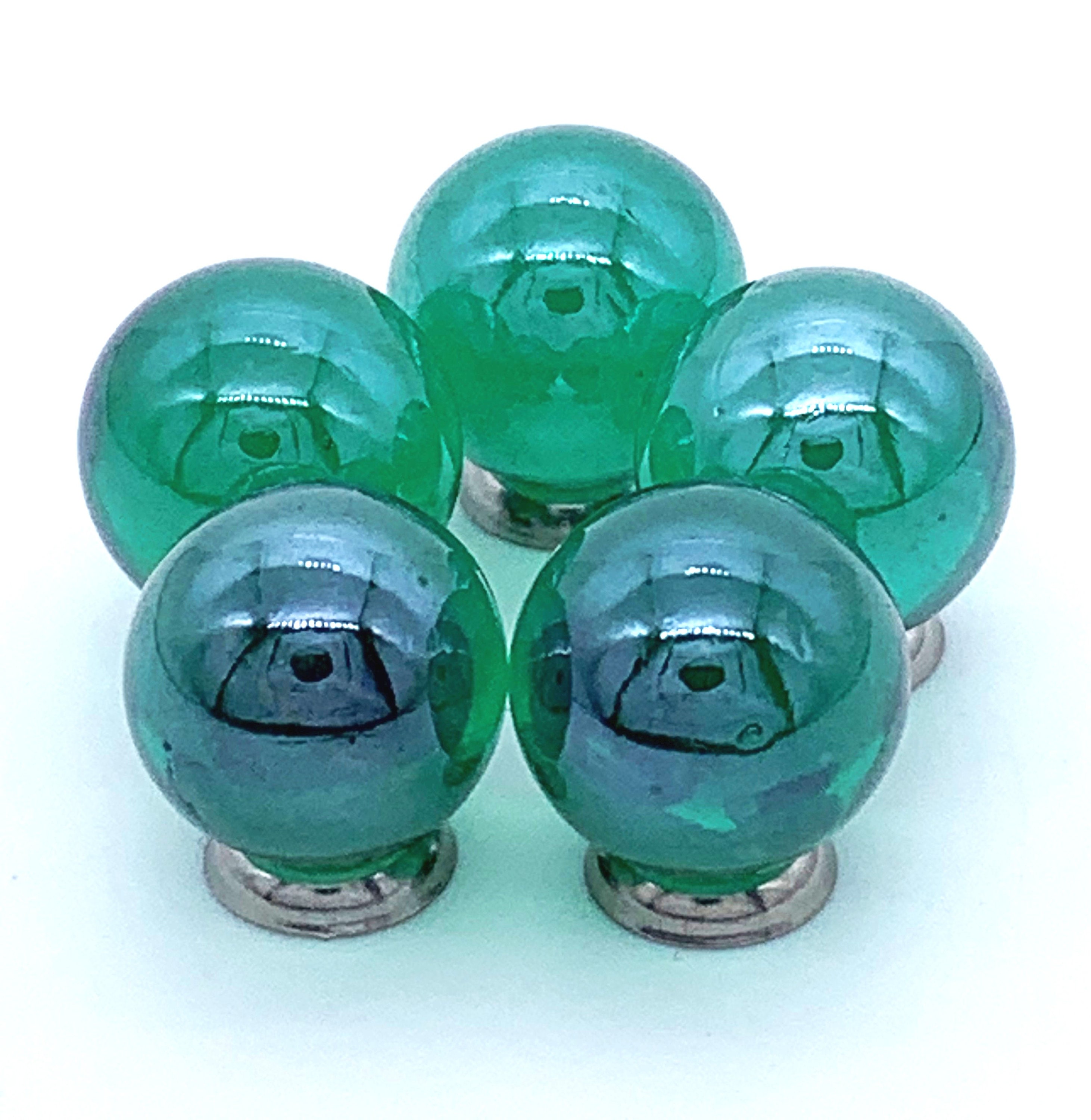 14mm silver Emerald Green Game Marbles .55 Inch - Etsy