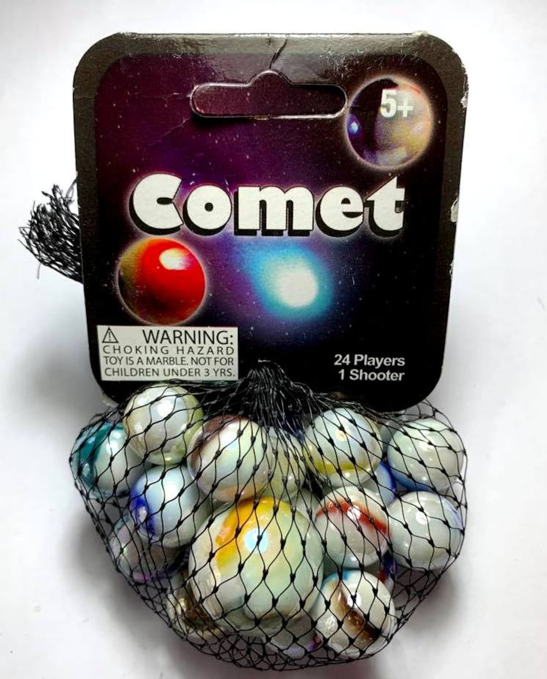 Net Bag of 25 comet Glass Mega Marbles 24 Players and 1 Shooter ...