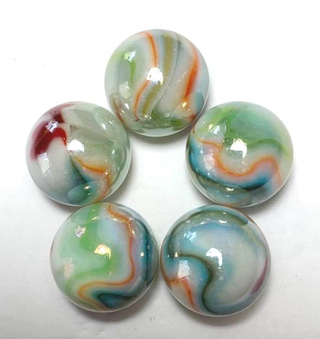 25mm Unicorn Mega Marble 1 Glass Shooters Pack of 5 W/stands Iridescent ...