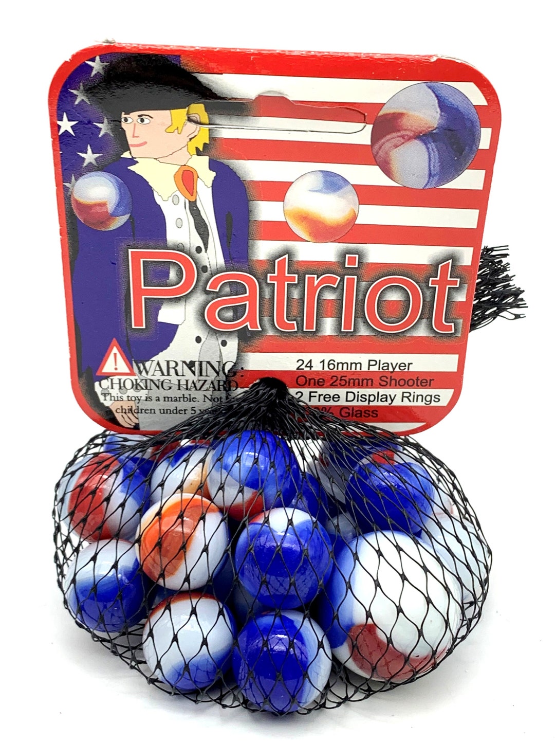Net Bag of 25 "patriot" Glass Mega Marbles by Vacor 24 Players 1 ...