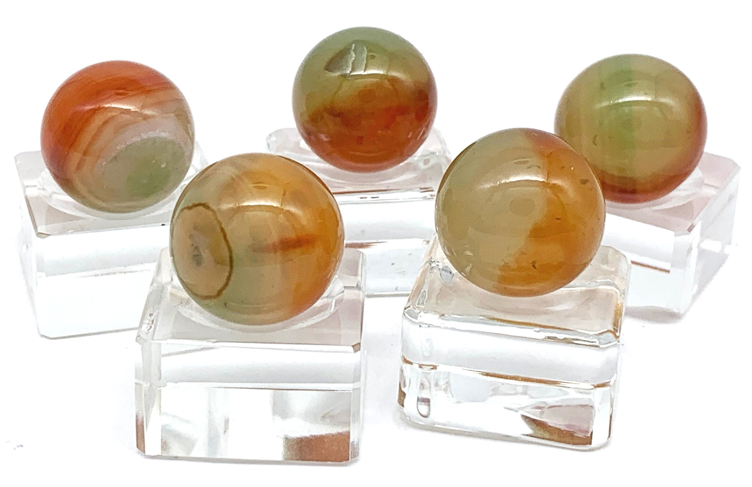 16mm Malachite Aggie Player Marbles Single or Pk of 5 (5/8") Assorted ...