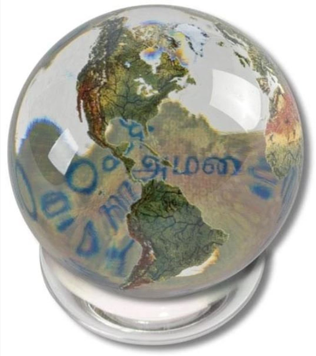 Peace Orbacle 2" Globe Clear Crystal Sphere Contains the Word "peace ...