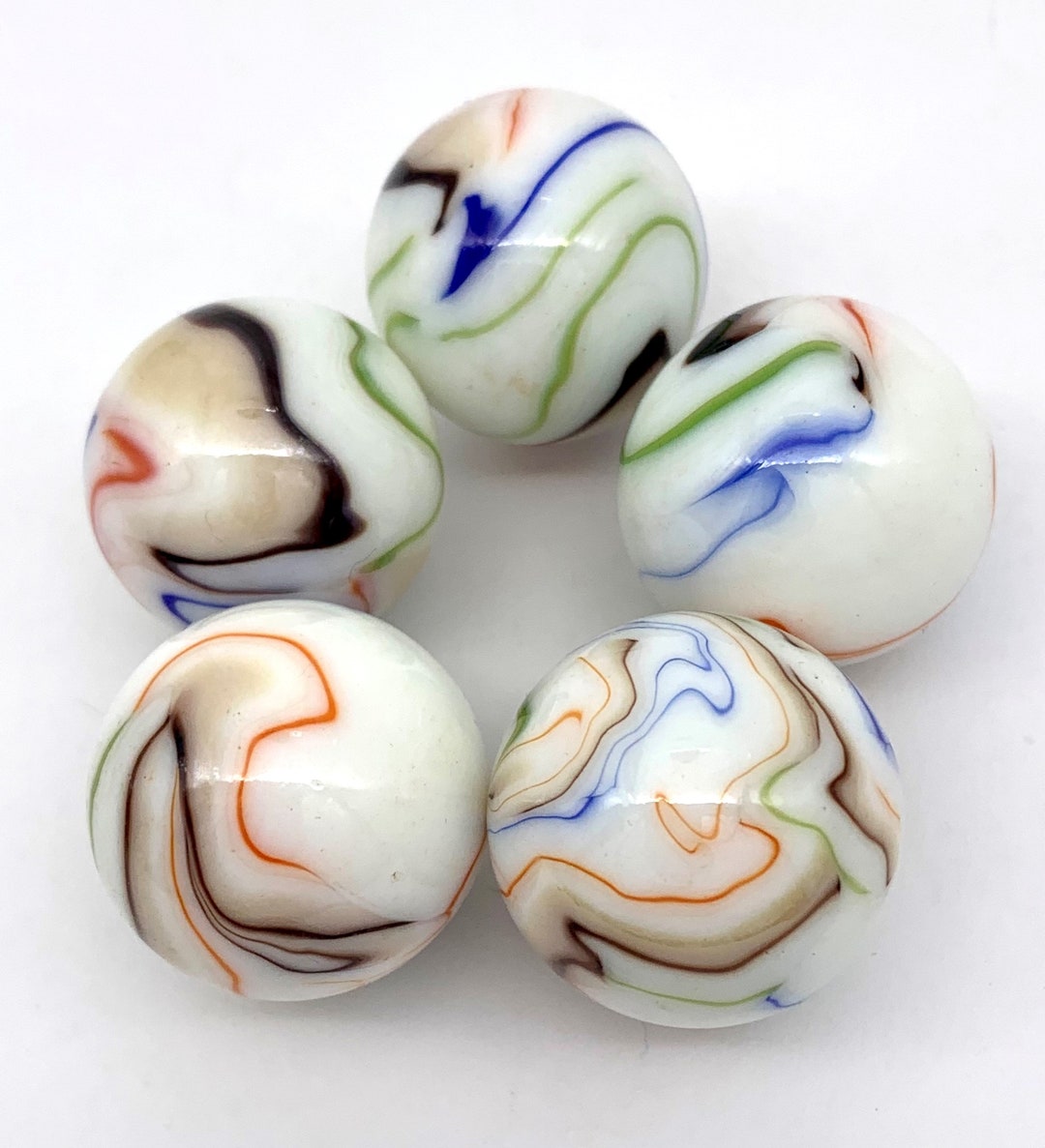 NEW for 2023! Pk of 5 Tree Frog 25mm 1" Glass Mega Marbles Shooters by ...