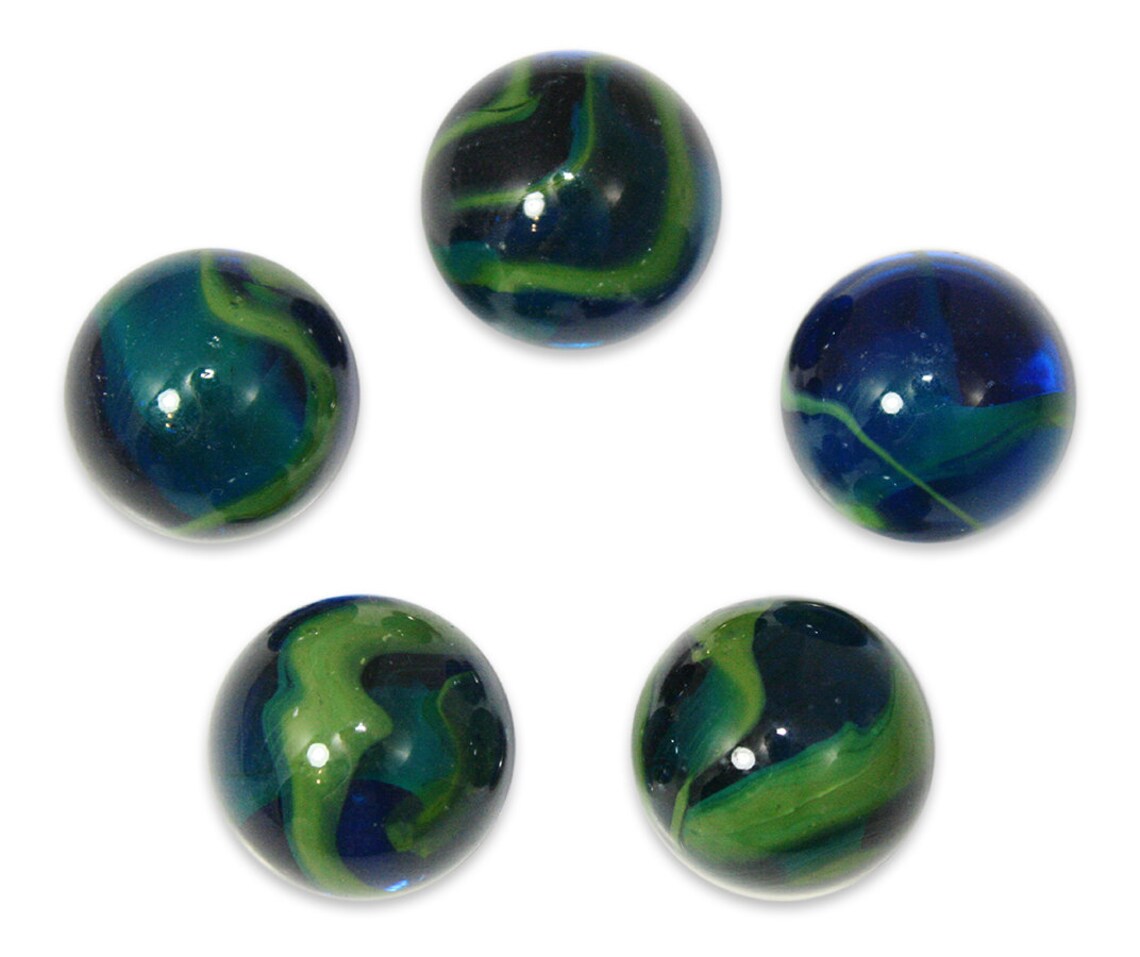 16mm "sea Turtle" Marble (5/8th") Glass Players Pack of 5 Translucent ...