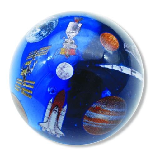 35MM Solar System Marble W 9 Space Ships Mercury Gemini Saturn V Apollo ...