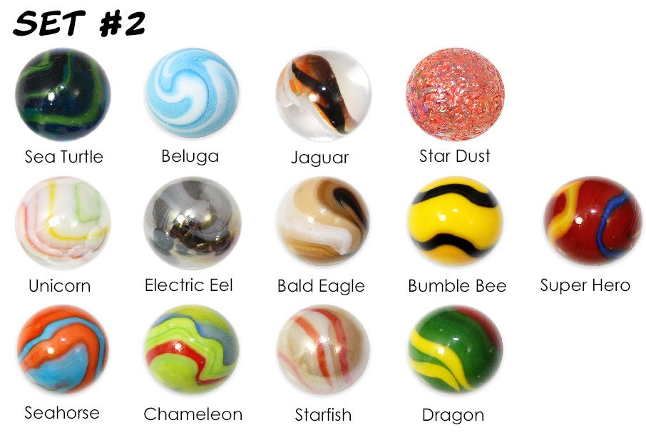 25mm Glass 2017 Mega Marble Shooters 1 Variety Packs - Etsy