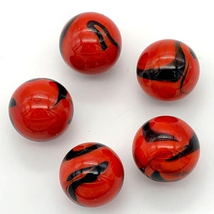 25mm ladybug 1 Inch Glass Marble Shooters Early Pre 2010 Pack of 5 Red ...
