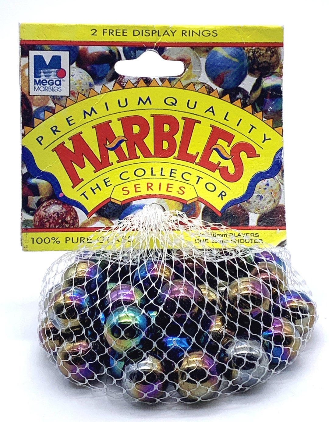 Net Bag of 36 "meteor" Collector Series Yellow Label Vintage Glass Mega ...