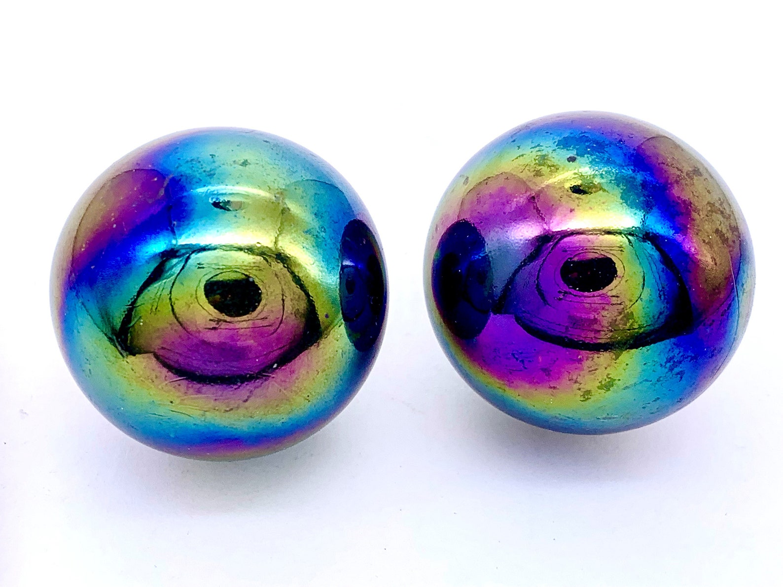 Net Bag of 2 Meteor (meteore) 42mm Mammoth Glass Mega Marbles (1.65 ...