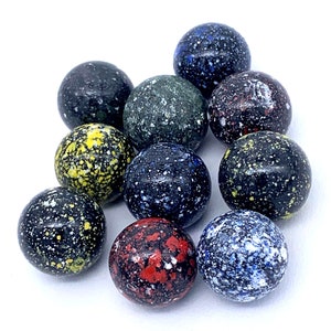 12mm (approximately) "galaxy" Pack 10 Peewee Glass Mini Mega Marbles ...