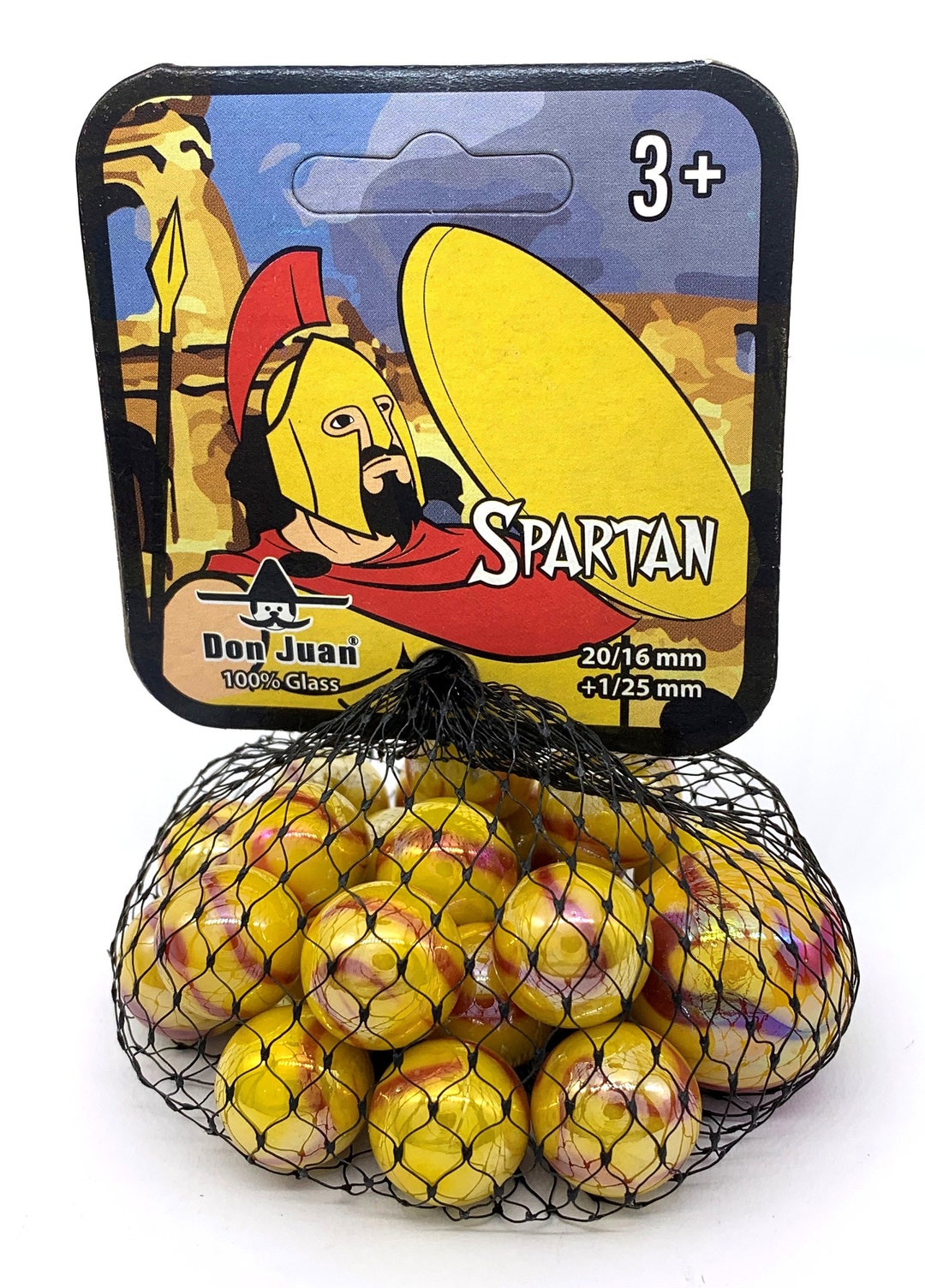 Net Bag of 21 "spartan" Glass Marbles From Netherlands Opaque Yellow ...