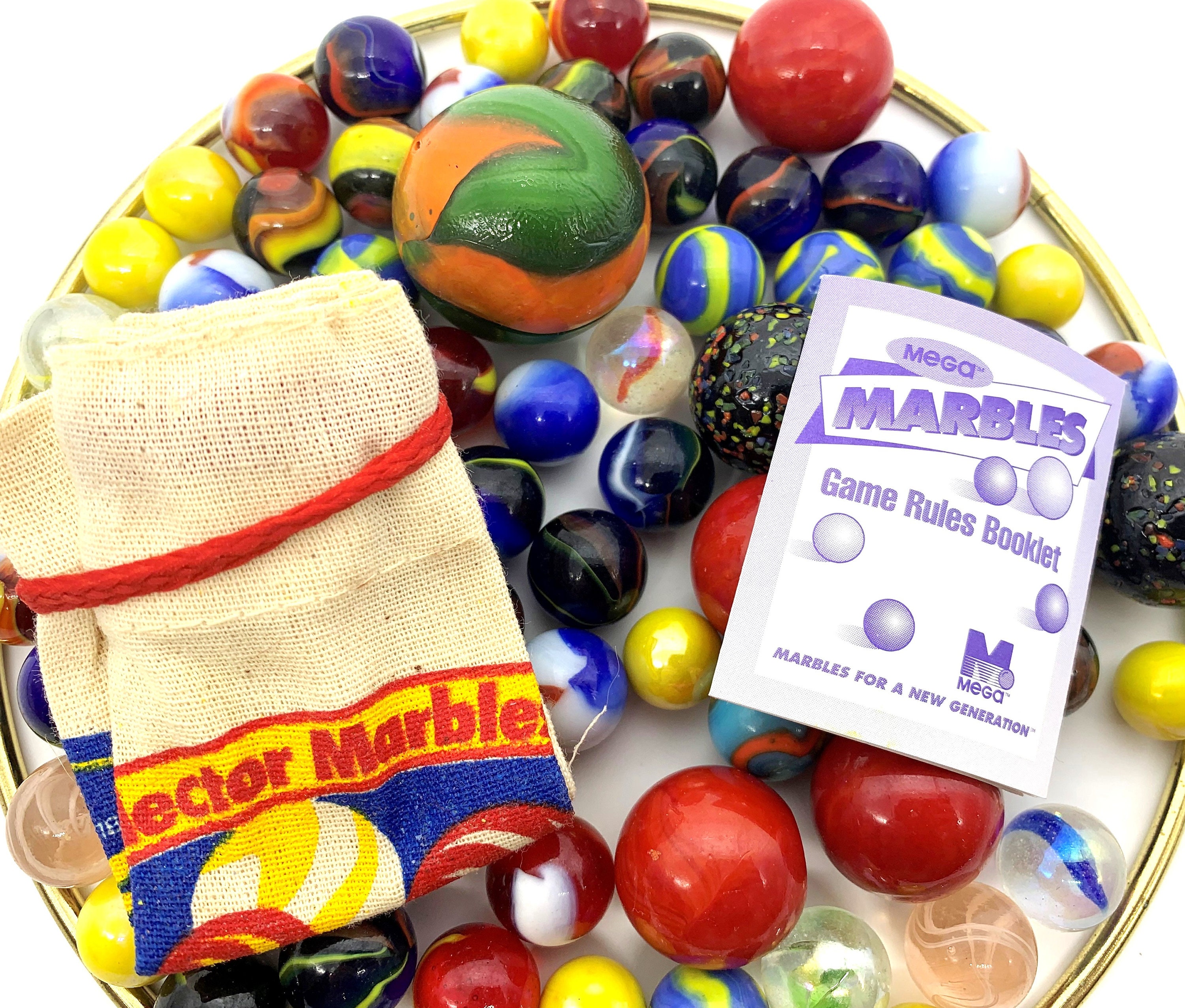 Collector Mega Marbles 22oz Container From 2000 Vacor Mix of Many Rare ...