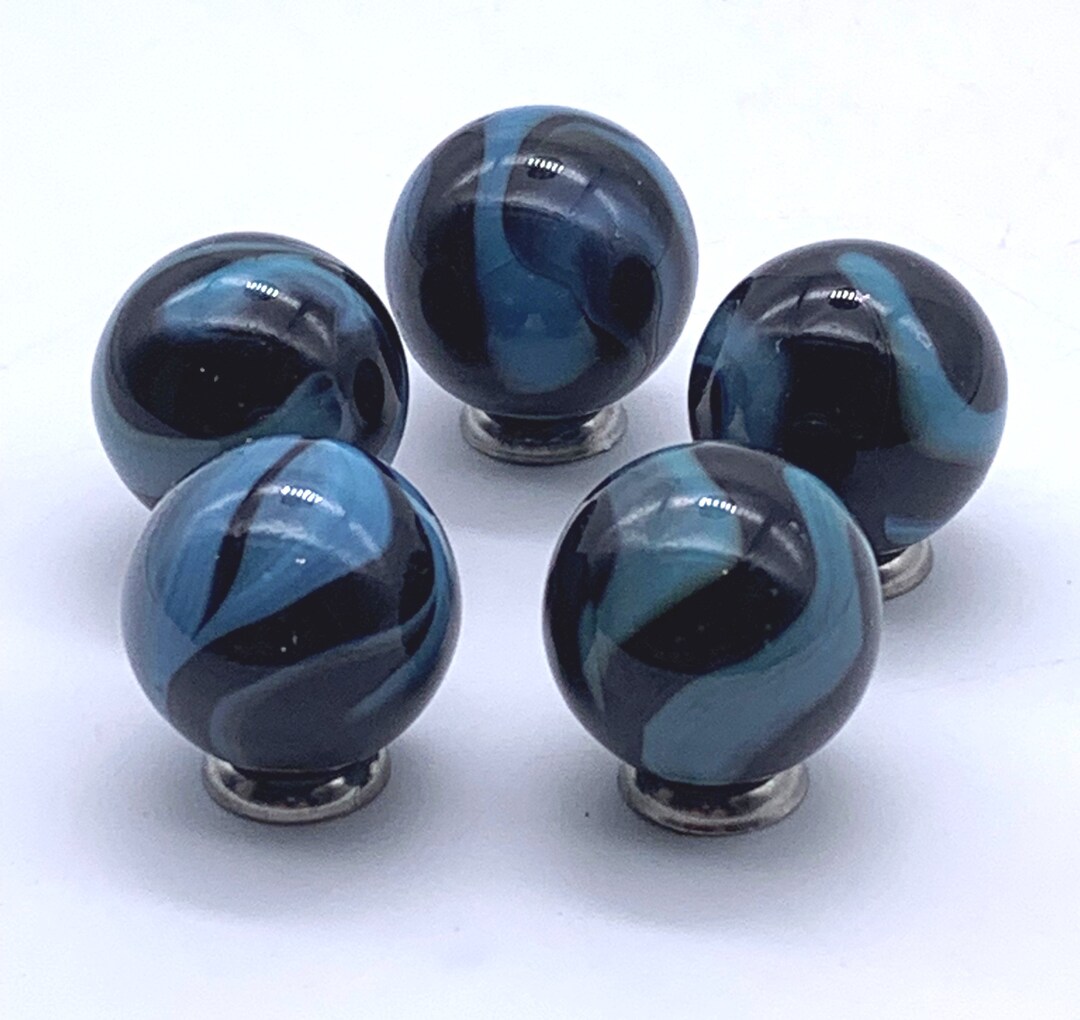 14mm (~9/16th Inch) Samurai Glass Mega Marbles Pack of 5 or 25 Black ...