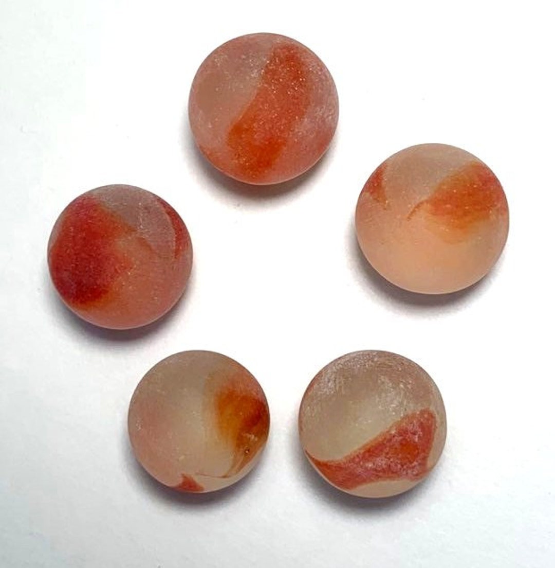 16mm "red Frosted Rainbow" Satin Glass Player Marbles Pack of 5 ...