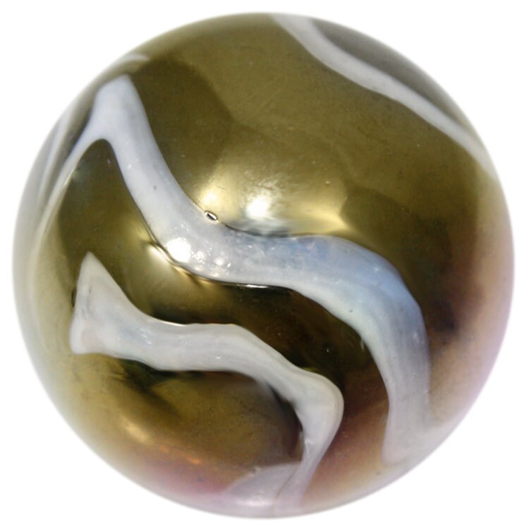 35mm Supernova 1.4" Giant Glass Marble Dark Metallic Reflective Base W ...