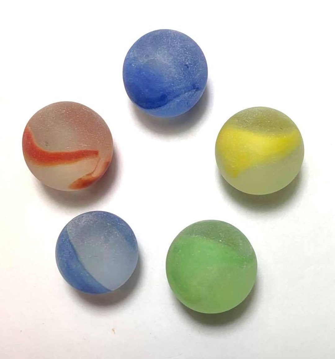 16mm "frosted Rainbow" Glass Marbles Assortment Pack of 5 Vacor ...