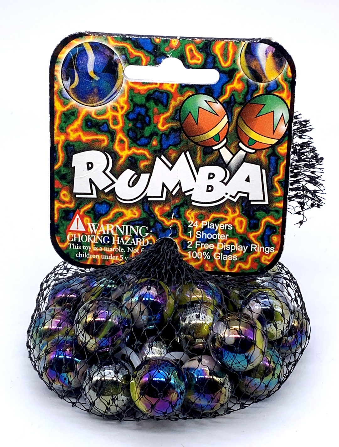 Net Bag of 25 "rumba" Glass Mega Marbles by Vacor 24 Players 1 Shooter ...