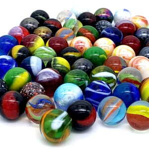 12mm (approximately) Pk 50 Assorted Early Edition Peewee Glass Mini ...