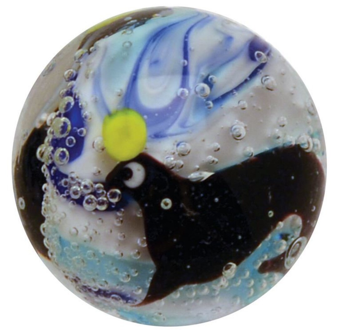 Seal Life Handmade Artglass Shooter Marble 22mm (7/8 Inch) W Stand ...