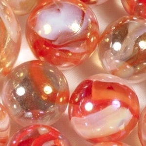 RARE! 16mm Mango Twist Glass Mega Marble Players 5/8th Inch Pk of 5 ...