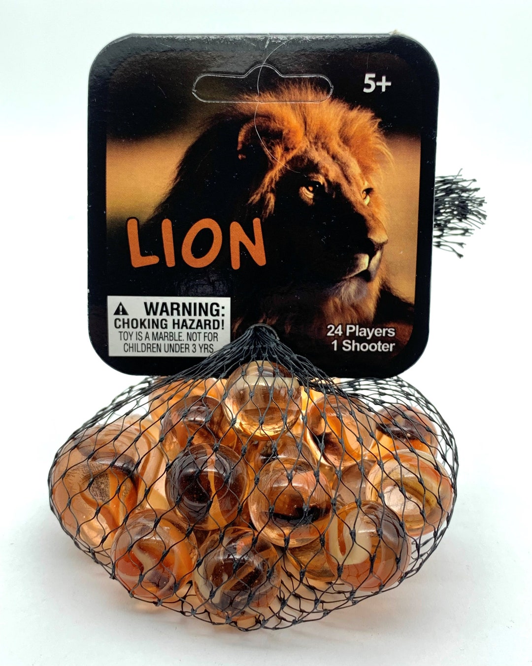 Lion Net Bag Glass Mega Marbles by Vacor Transparent Base With Swirls ...