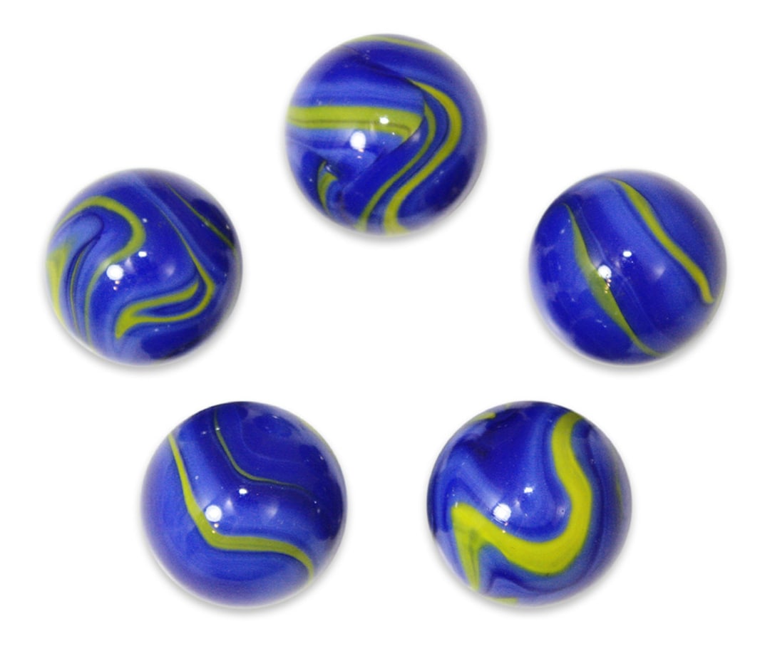 16mm Van Gogh Glass Game Board Player Marbles (5/8") Pack of 5 Blue W ...